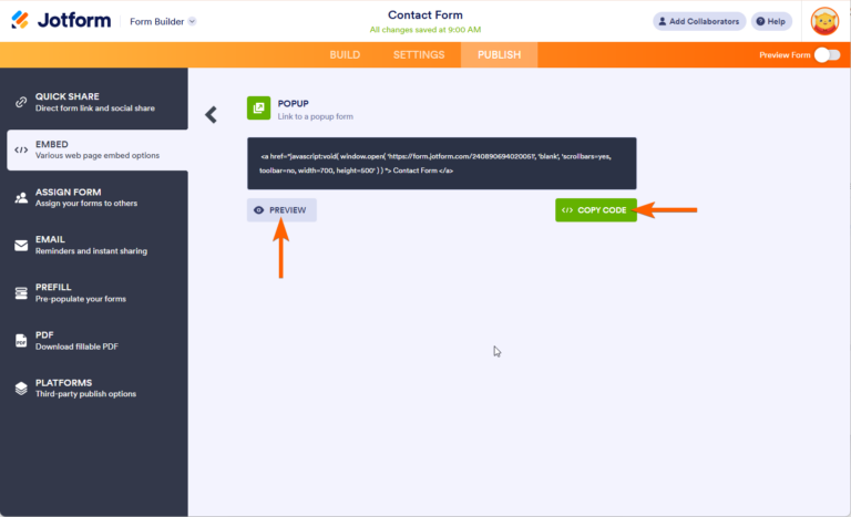 How to Create a Pop-up Form with Jotform