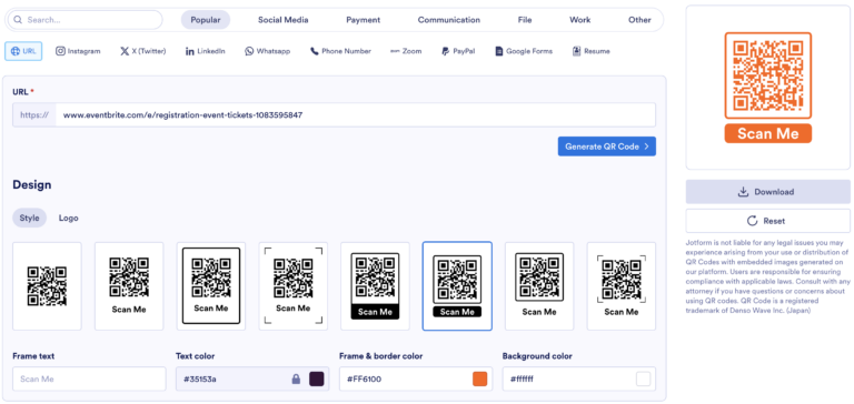 How to create a QR code for an Eventbrite event | The Jotform Blog