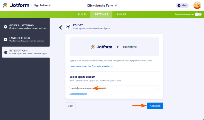 How to Integrate Egnyte With Jotform Sign