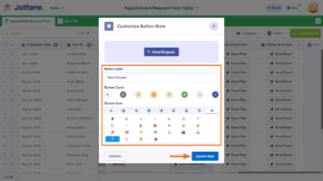 How to Customize Action Buttons in Jotform Tables