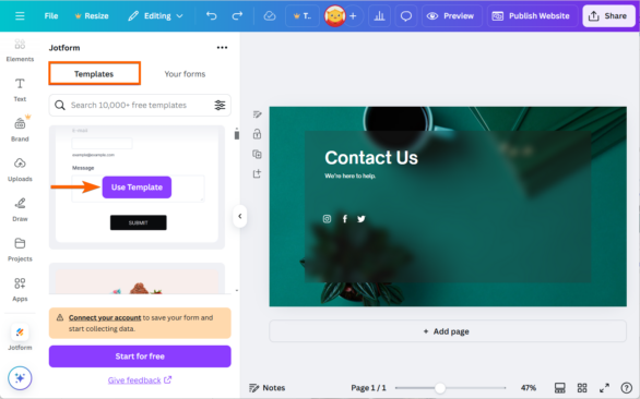 How to Add and Embed a Form to Canva