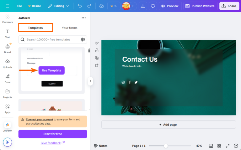 How to Add and Embed a Form to Canva