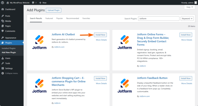 How to Use Jotform AI Chatbot on WordPress