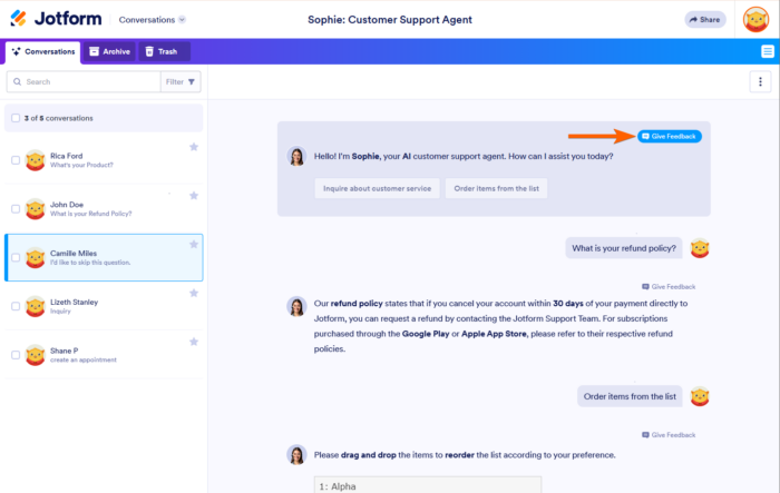 How to Give Feedback to Your Agents About the Conversations