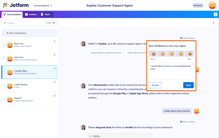 How to Give Feedback to Your Agents About the Conversations