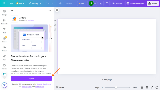 How to add a Google Form to a Canva website | The Jotform Blog