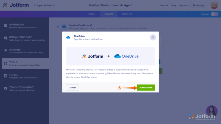 How to Integrate Jotform AI Agents with OneDrive