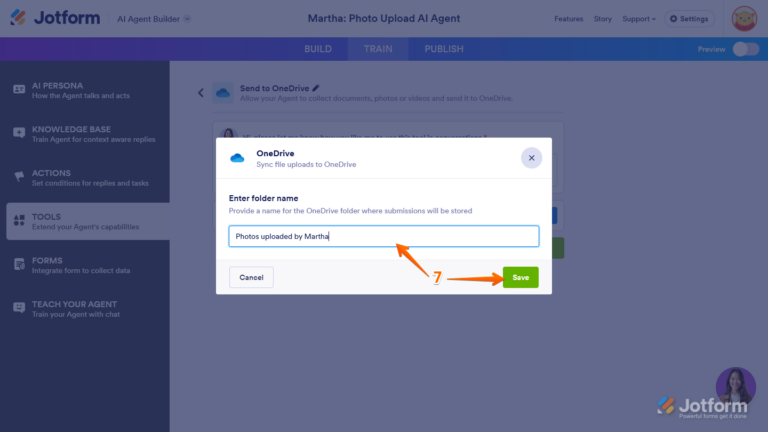 How to Integrate Jotform AI Agents with OneDrive