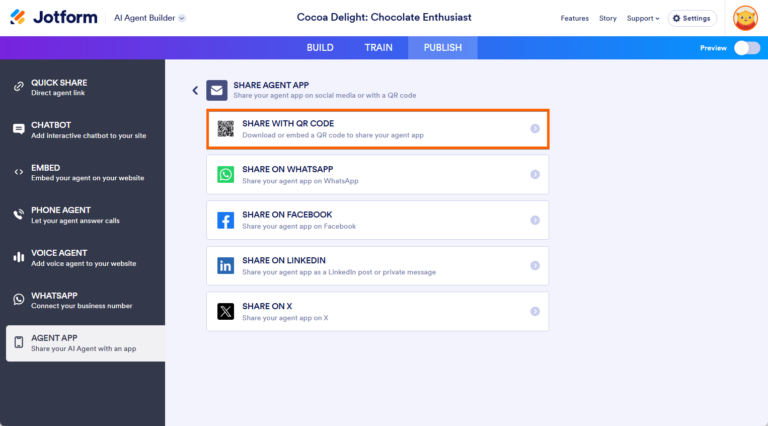 How to Share Your Agent With a QR Code