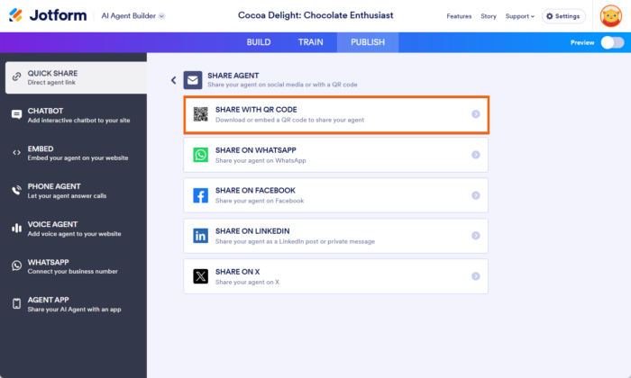 How to Share Your Agent With a QR Code