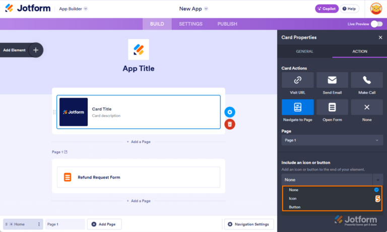 How to Use Actions in Jotform App Builder