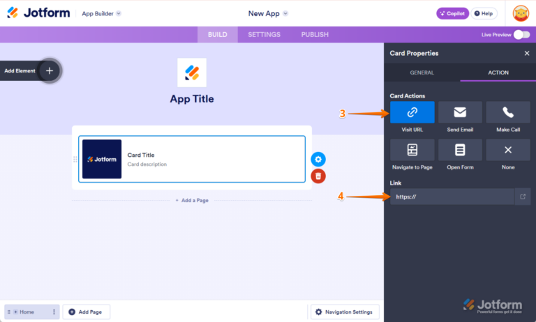 How to Use Actions in Jotform App Builder