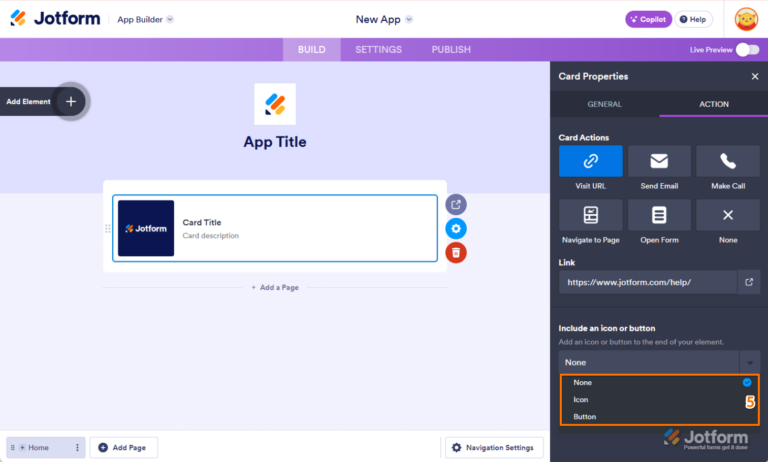 How to Use Actions in Jotform App Builder