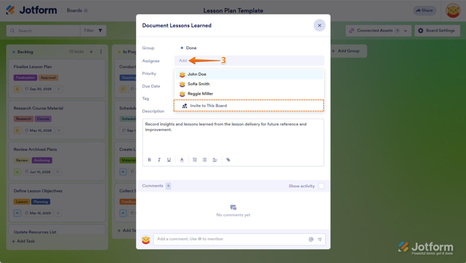 How to Assign a Task to Someone in Jotform Boards