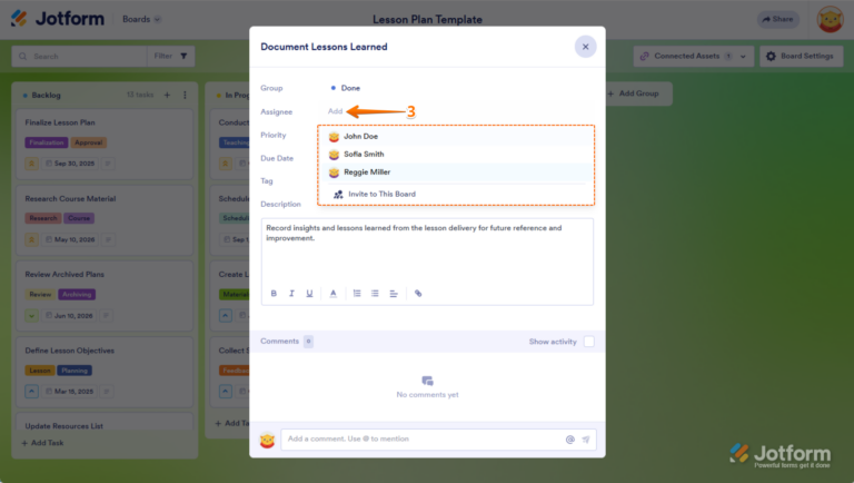 How to Assign a Task to Someone in Jotform Boards