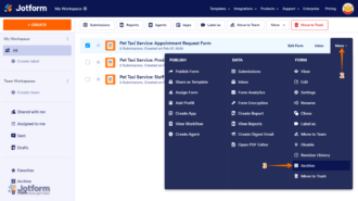How to Archive a Form
