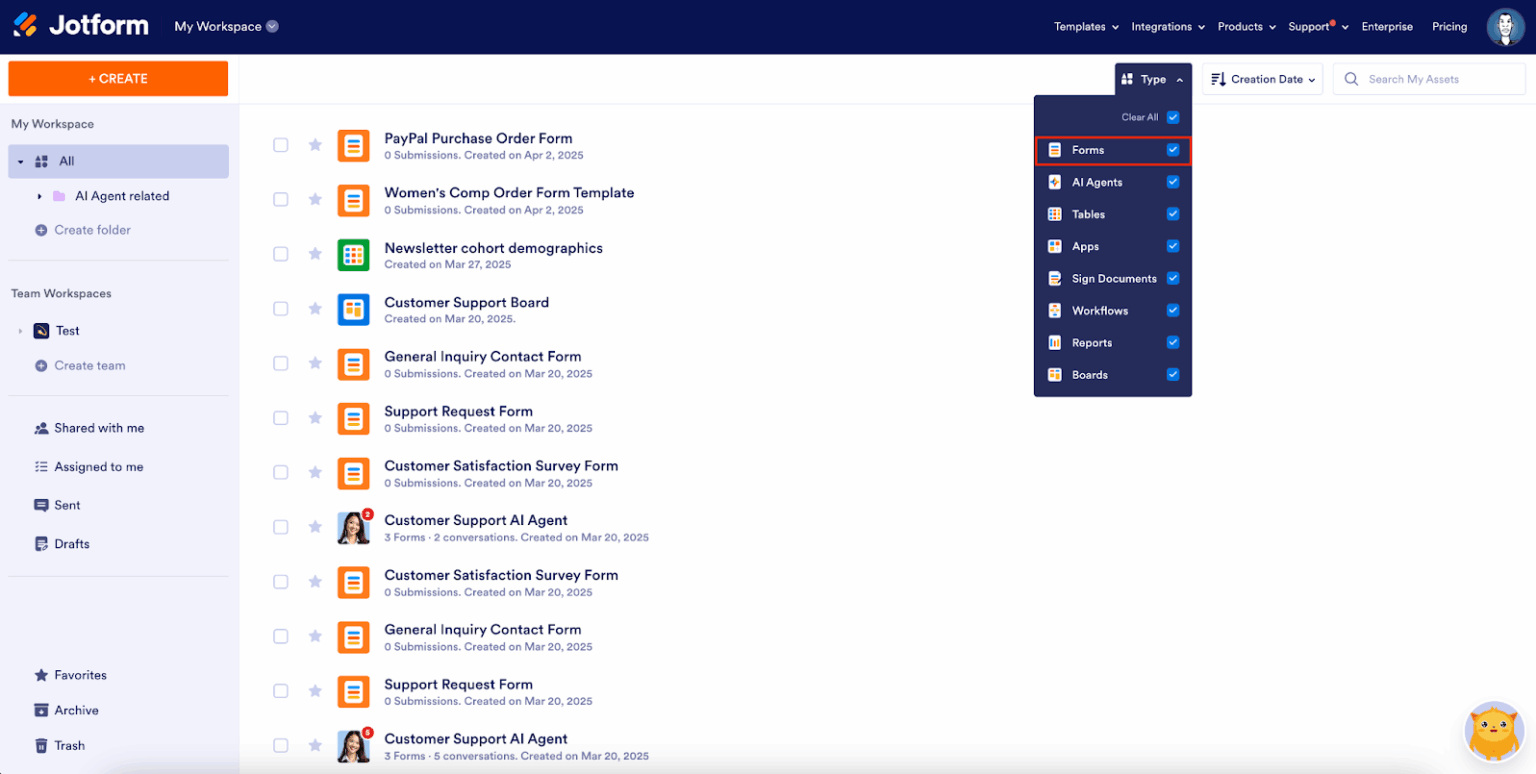 Welcome to the new My Workspace | The Jotform Blog