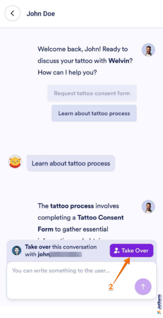 How to Take Over Chat in AI Agent Mobile App