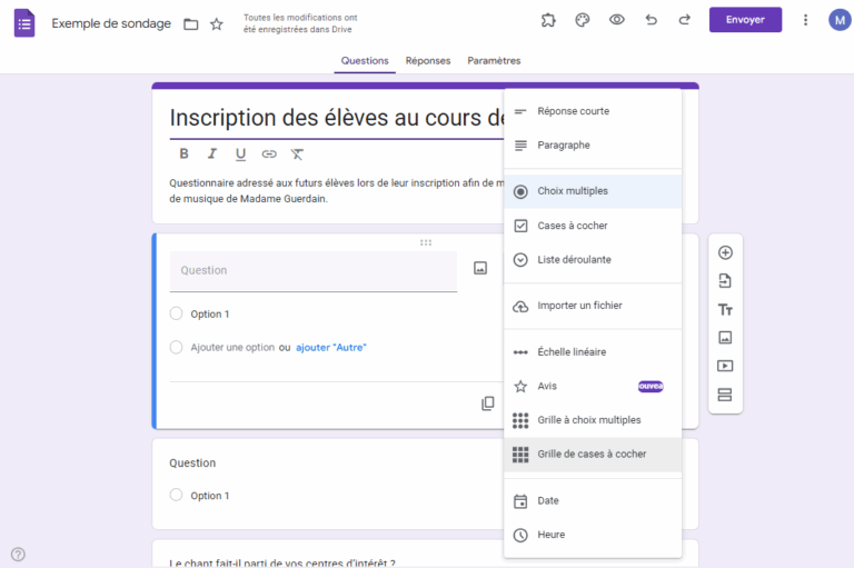 Comment créer une grille de cases à cocher dans Google Forms | The ...