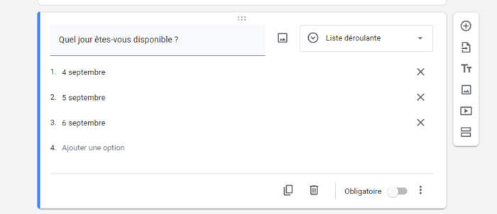 Comment configurer des options de dates dans un formulaire Google Forms ...
