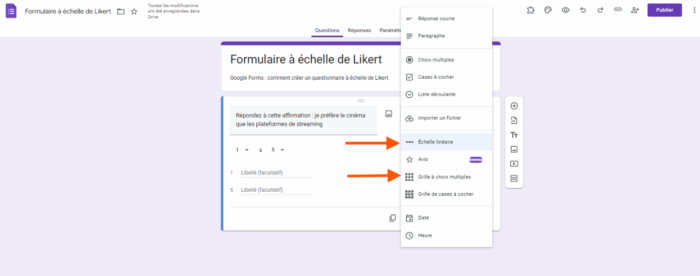 Comment créer des questions à échelle de Likert dans Google Forms | The ...