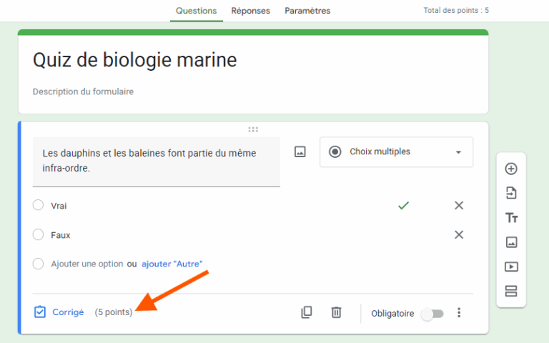 Comment créer un corrigé dans Google Forms | The Jotform Blog