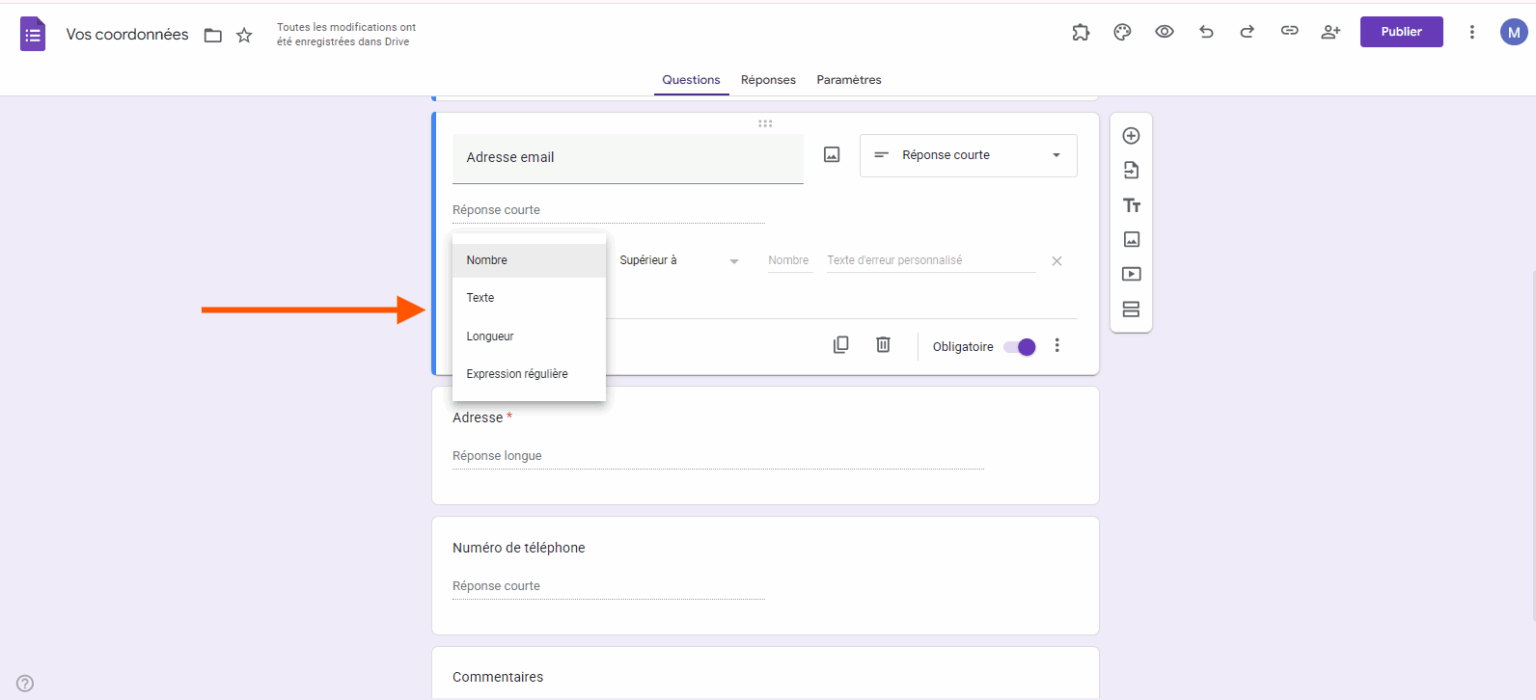 Comment utiliser la validation des réponses dans Google Forms | The ...