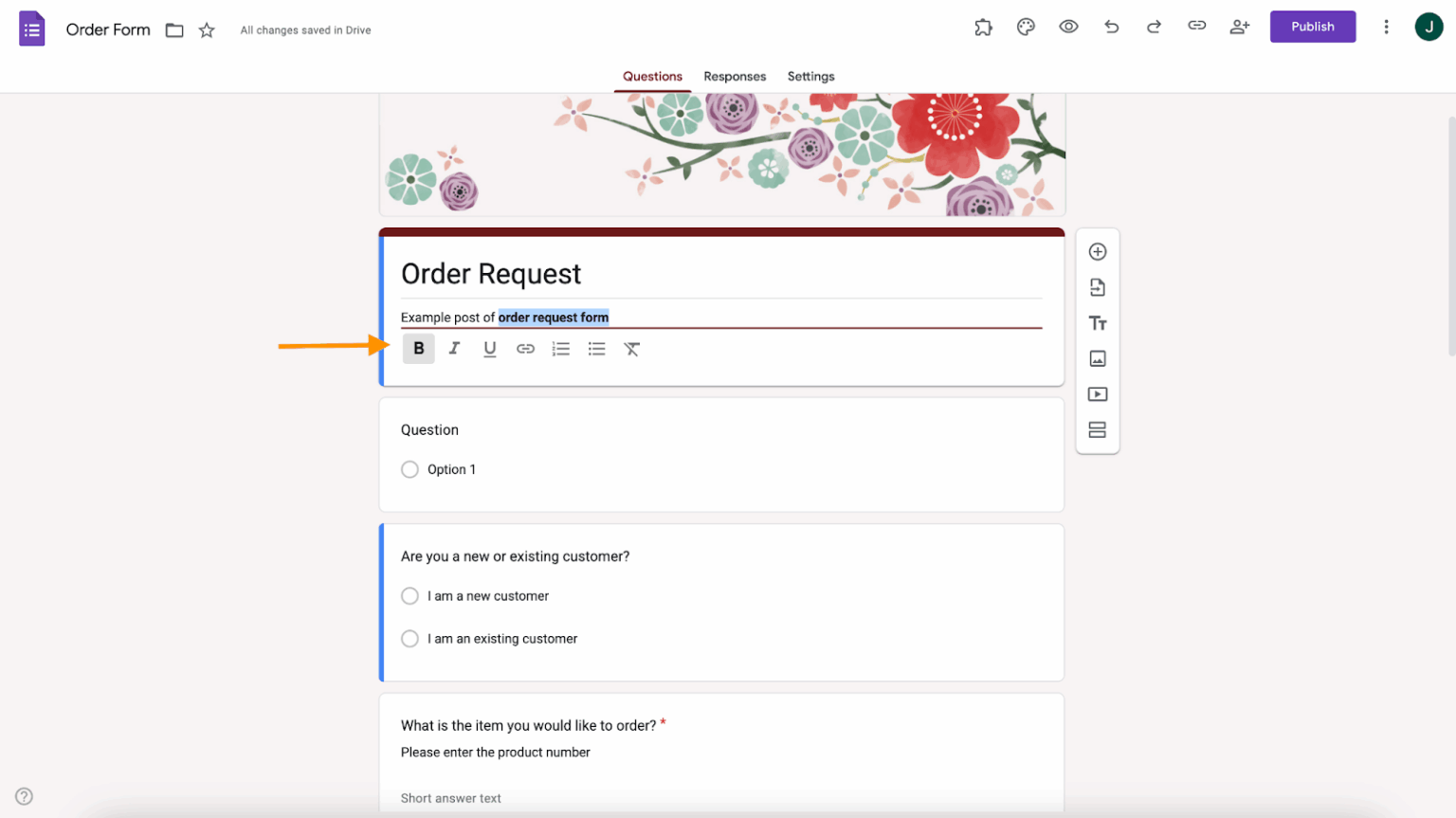 How to bold text in Google Forms | The Jotform Blog