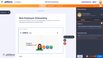 How to Add and Set Up the Iframe Embed Widget on Your Form