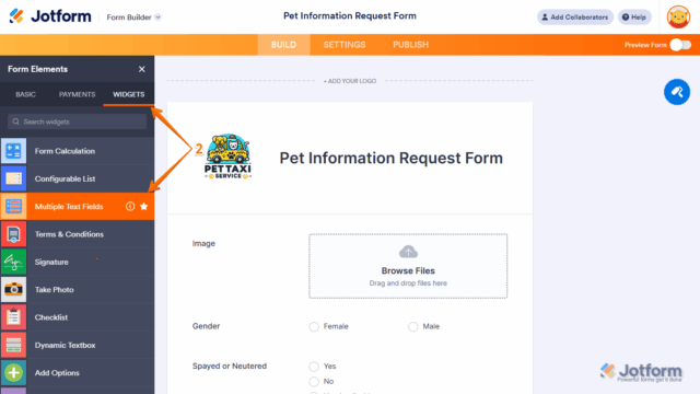 How to Add and Set Up the Multiple Text Fields Widget