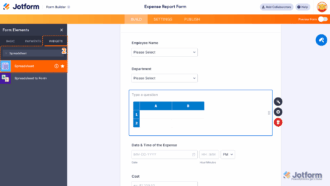 How to Add and Set Up the Spreadsheet Widget on Your Form