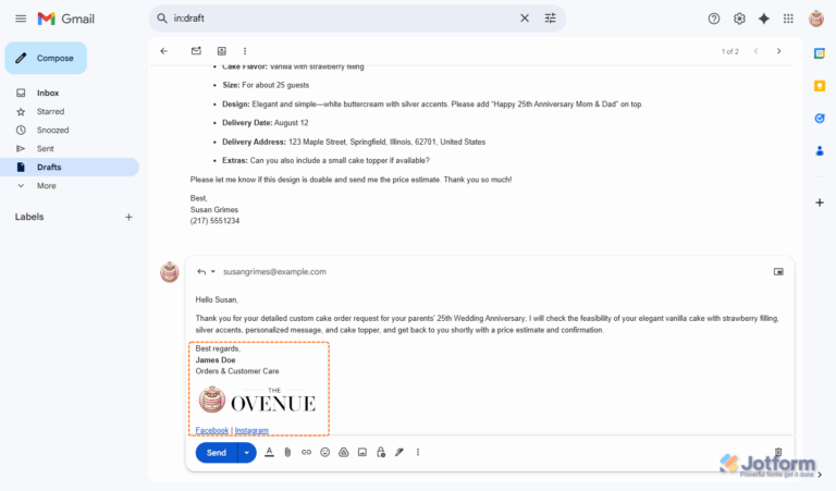 How to Add a Custom Signature to Gmail Agent Drafts