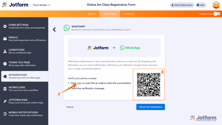 How to Integrate Your Form with WhatsApp