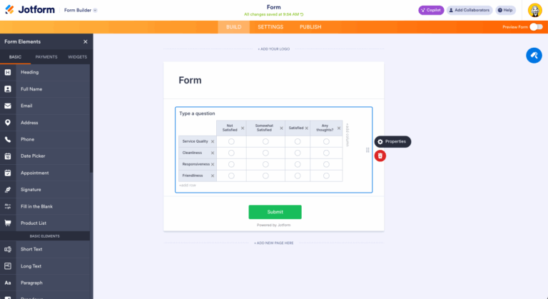 How to create a fillable table in Microsoft Forms | Jotform Blog