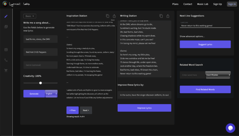 3 best AI lyric generators to supercharge your songwriting | The Jotform Blog