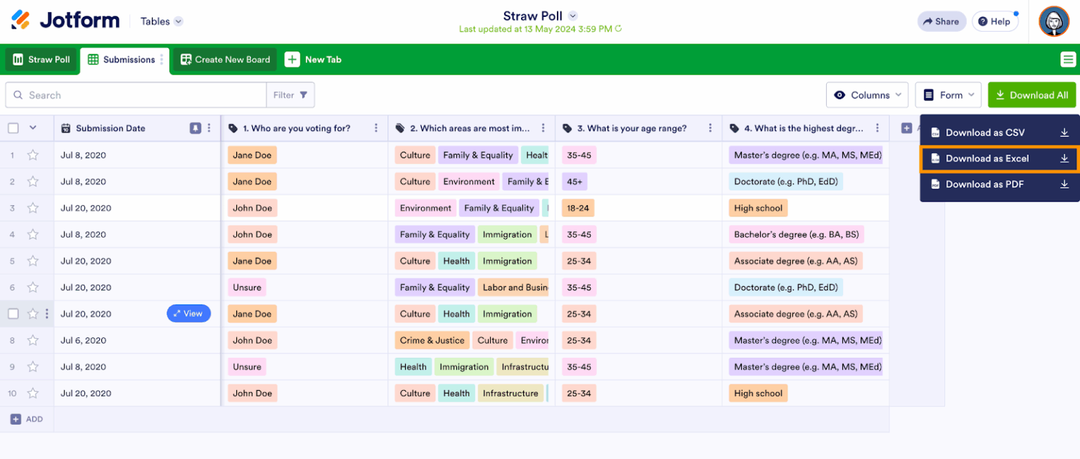 How to export Google Forms responses to Excel: A step-by-step guide | The Jotform Blog