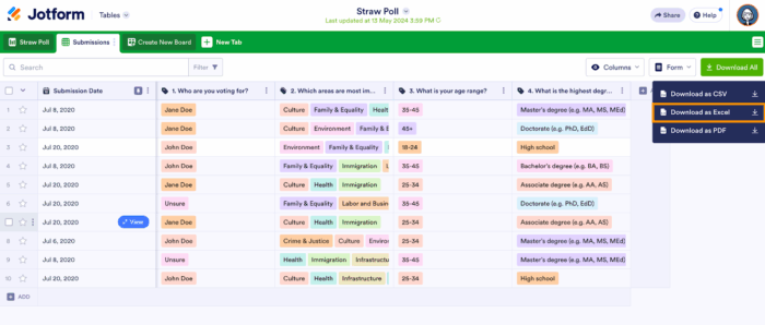 How to export Google Forms responses to Excel: A step-by-step guide | The Jotform Blog