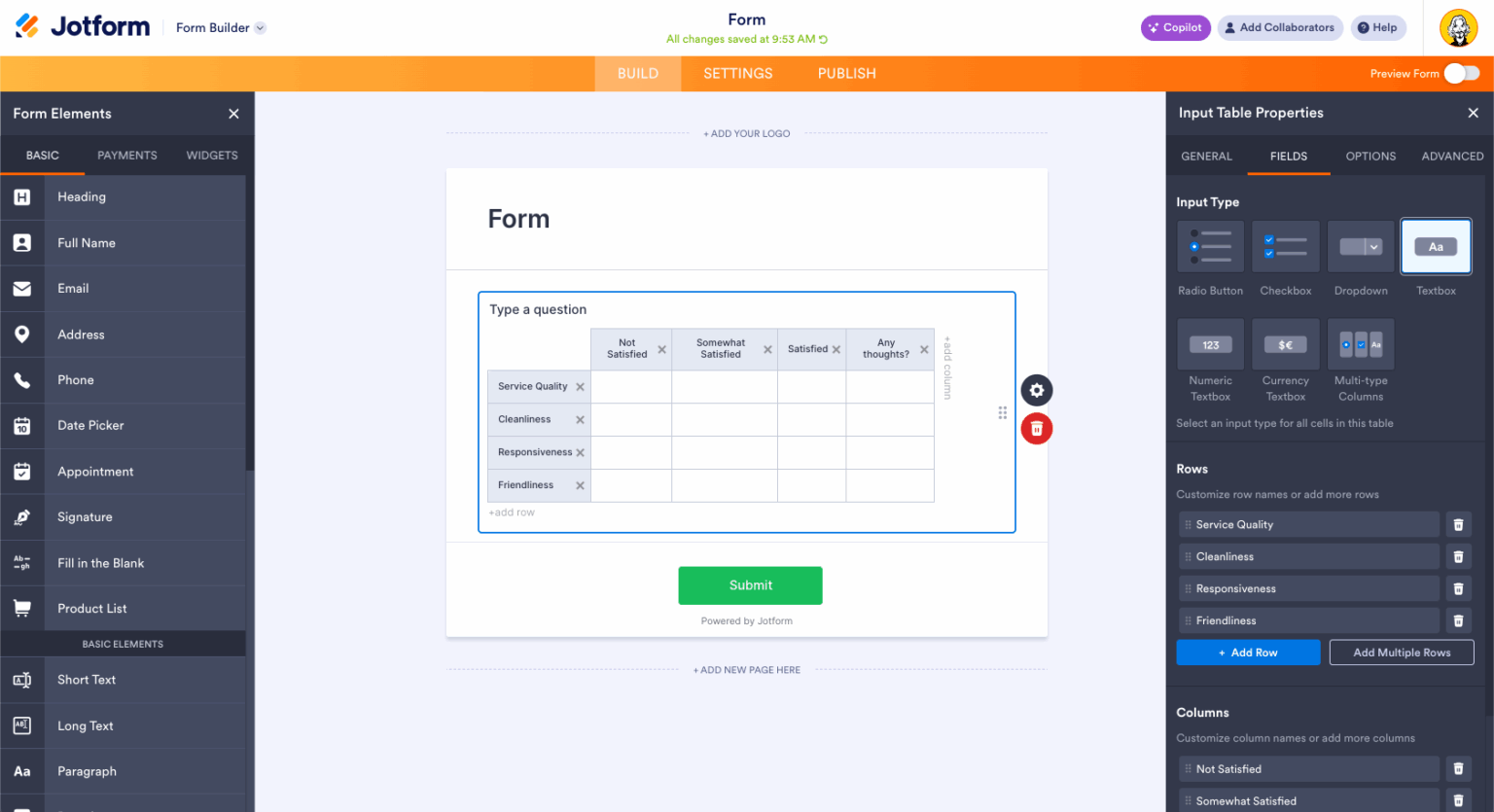 How to create a fillable table in Microsoft Forms | The Jotform Blog