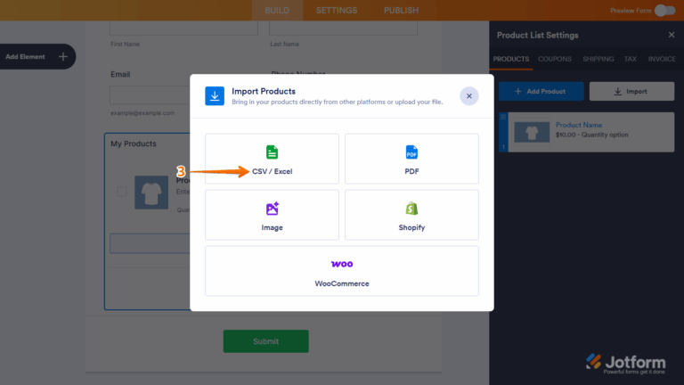 How to Import Products into Your Form