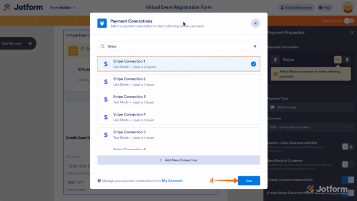 How to Use Reusable Payment Connections with Jotform