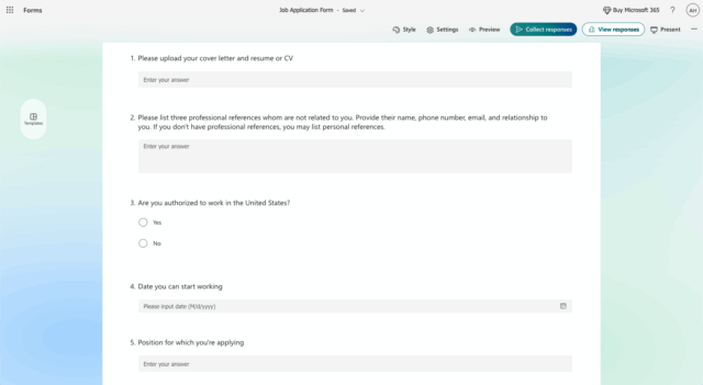 How to create a job application form with Microsoft Forms | The Jotform ...