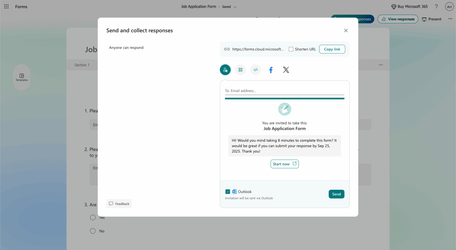 How to create a job application form with Microsoft Forms | The Jotform ...