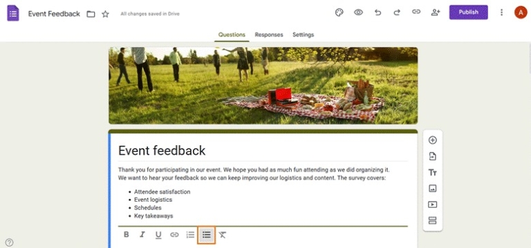 How to add bullet points in Google Forms | The Jotform Blog
