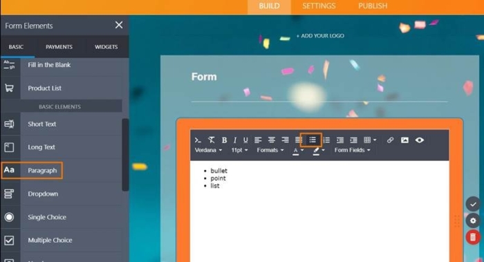 How to add bullet points in Google Forms | The Jotform Blog