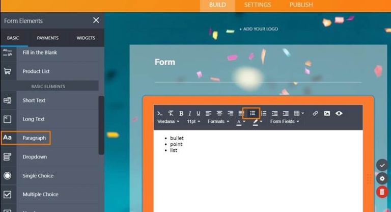 How to add bullet points in Google Forms | The Jotform Blog