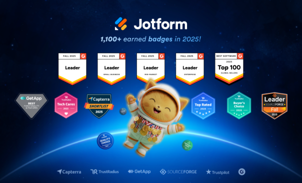 Jotform earns 1,100+ user review badges in 2025 | The Jotform Blog