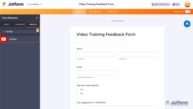 How to Add and Set Up a YouTube Video in Your Form