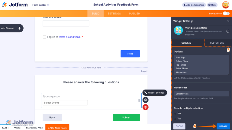 How to Add and Set Up the Multiple Selection Widget on Your Form