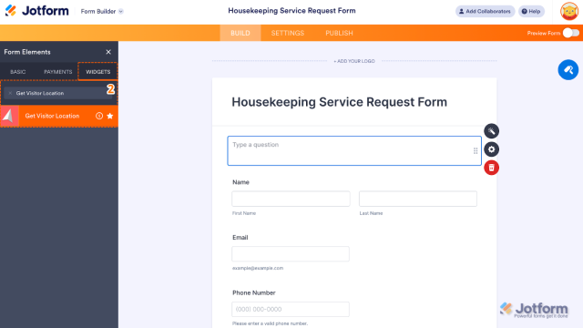 How to Add and Set Up the Get Visitor Location Widget on Your Form