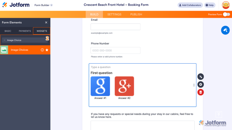 How to Add and Set Up the Image Choices Widget on Your Form